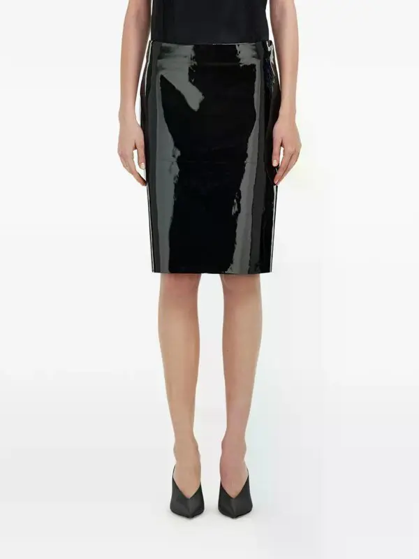 FERRAGAMO Patent-leather Pencil Skirt - Black