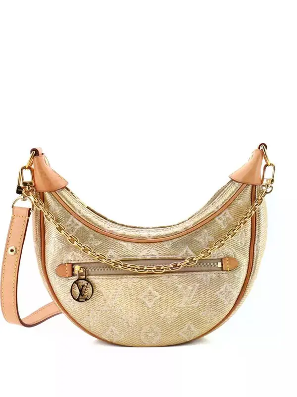 LOUIS VUITTON Loop Handbag Monoglam Jacquard Canvas Hobo Bag - Gold