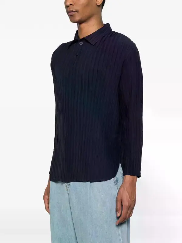 GONGDID DESIGN Pleated Polo Shirt