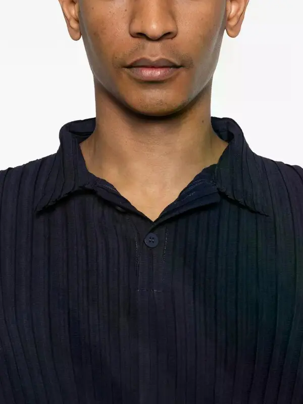 GONGDID DESIGN Pleated Polo Shirt