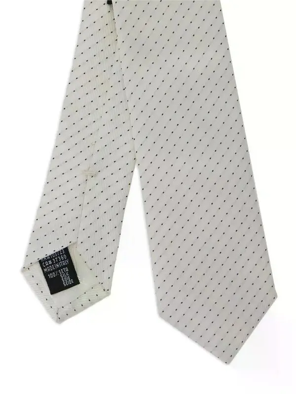 Emporio Armani Polka Dot Neck Tie - White