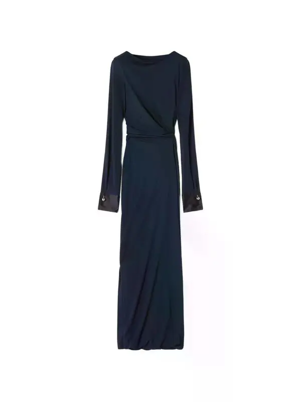 LANVIN Long-sleeve Maxi Dress With Button Cuffs - Blue