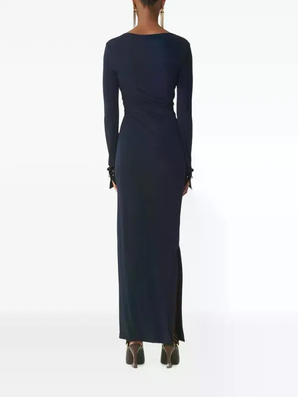 LANVIN Long-sleeve Maxi Dress With Button Cuffs - Blue