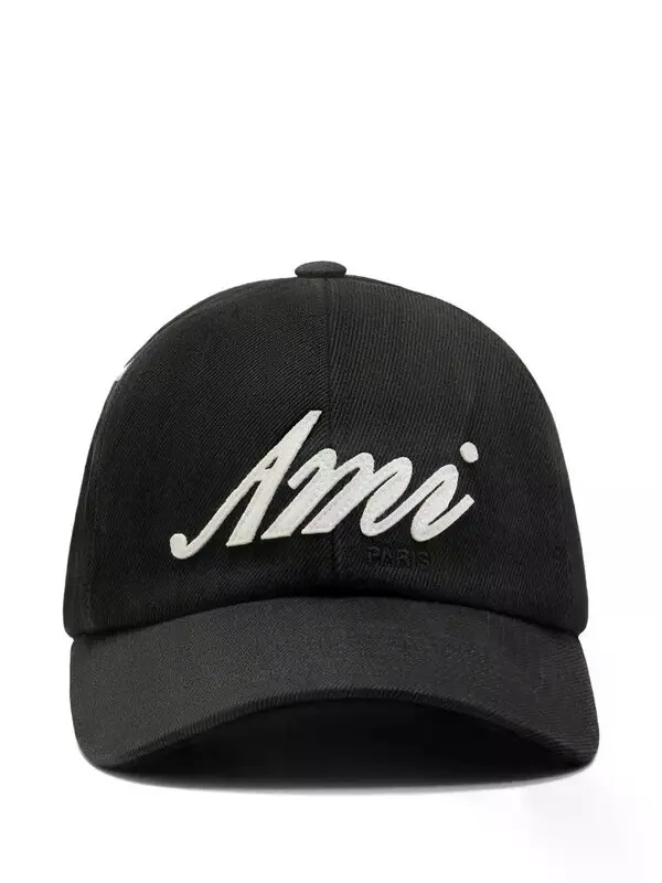 Ami Felt-patch Baseball Cap - Black