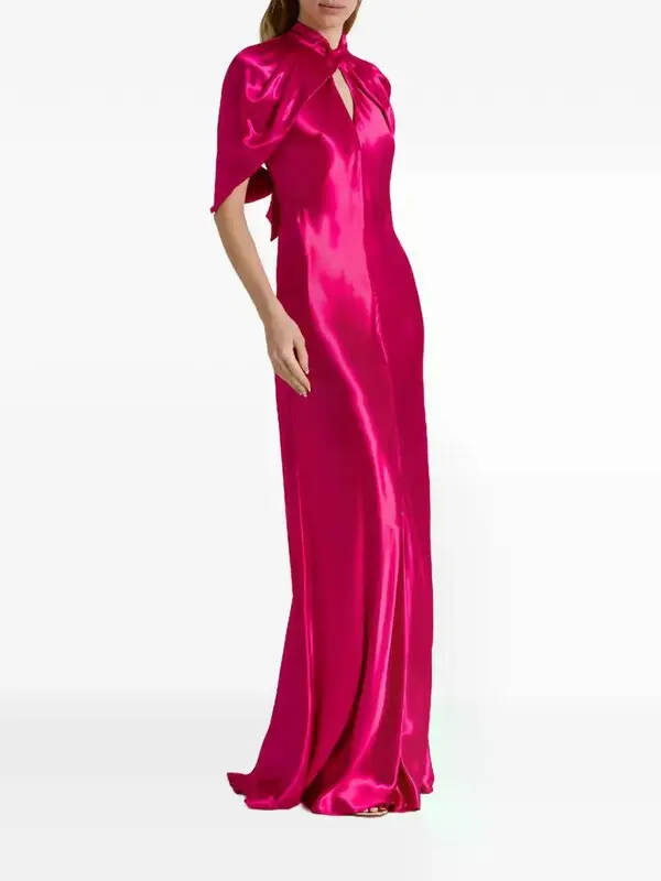 Alberta Ferretti Twisted-detail Cutout Dress - Pink