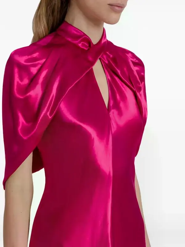 Alberta Ferretti Twisted-detail Cutout Dress - Pink