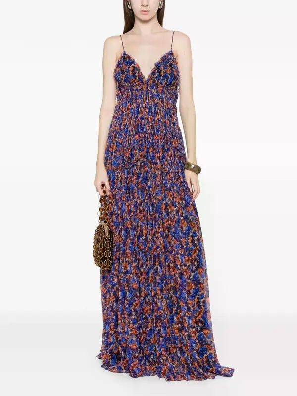 Ulla Johnson Atrani V-neck Gown - Blue