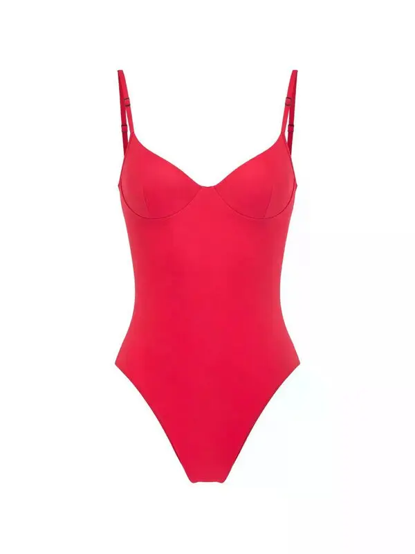 Bond Eye Underwire Cutout Swimsuit - Red