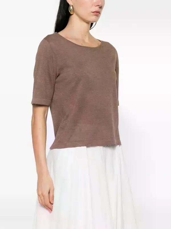 BASE Round-neck T-shirt - Brown