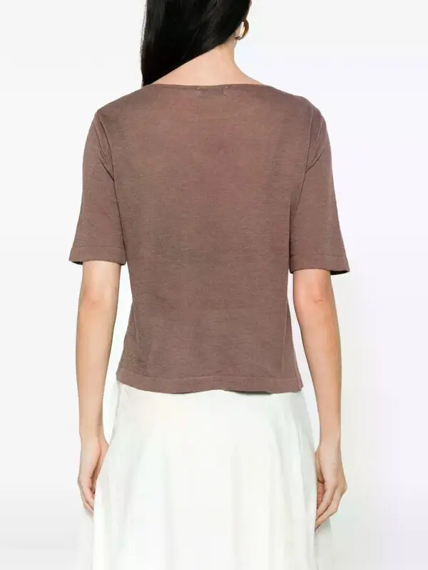 BASE Round-neck T-shirt - Brown