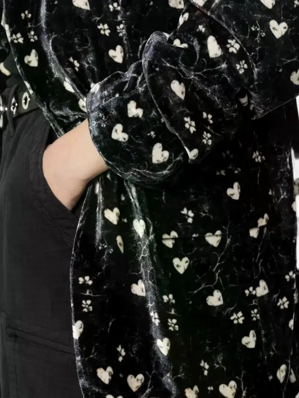 R13 Ragged Heart-print Blazer - Black