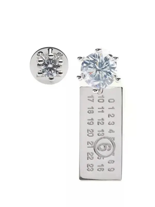MAISON MARGIELA Numeric-charm Earrings - Silver