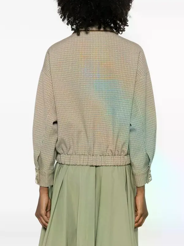 Maje Checked Pockets Bomber Jacket - Brown