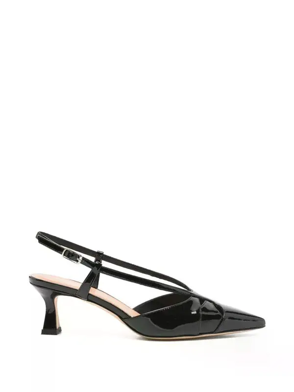 JULIE DEE Cut-out Slingback Heeled Pumps - Black