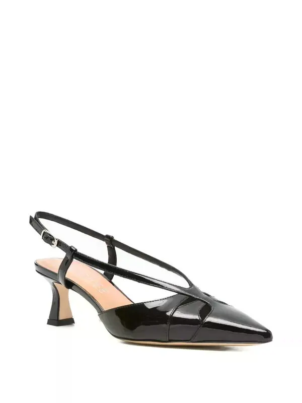 JULIE DEE Cut-out Slingback Heeled Pumps - Black