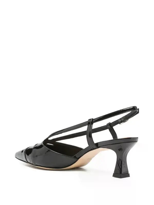 JULIE DEE Cut-out Slingback Heeled Pumps - Black