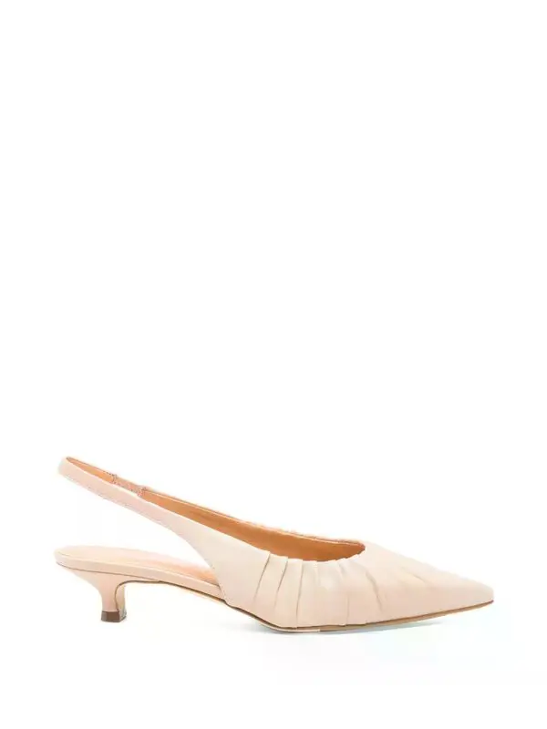 JULIE DEE Ruched Heeled Pumps - Neutrals