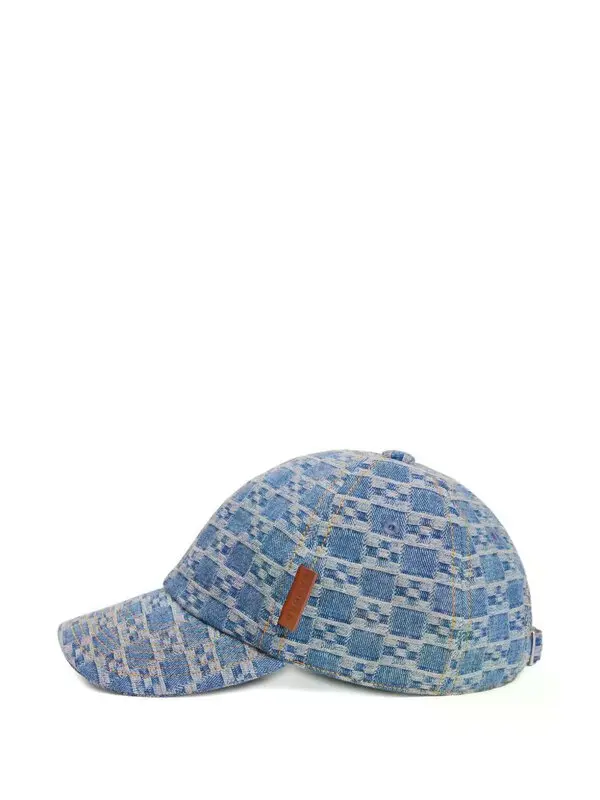 Sandro Denim Cap With Cross Motif - Blue