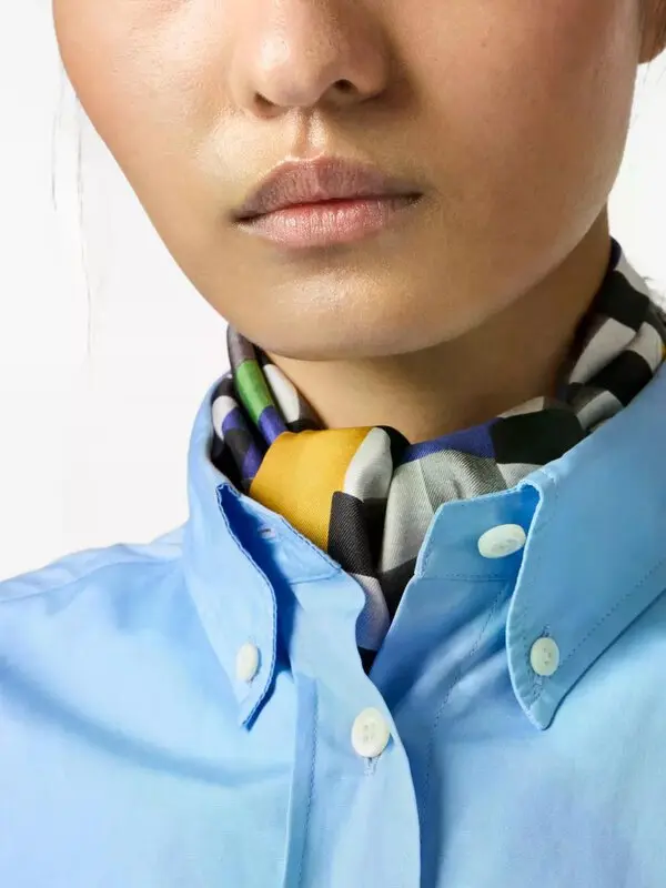 Miu Miu Sleeveless Poplin Shirt With Side Ties - Blue