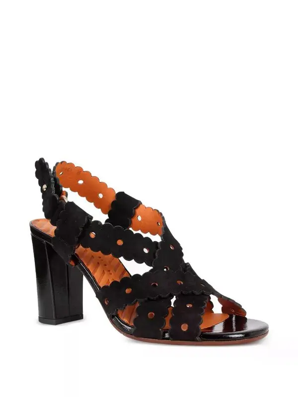 Chie Mihara Biby Scalloped Ballet Flats - Black