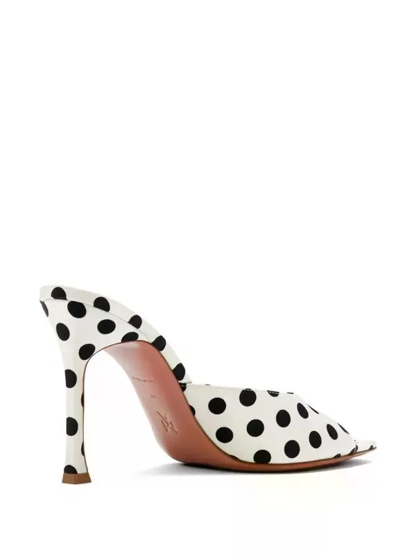 Amina Muaddi Alexa Polka-dot Sandals - White