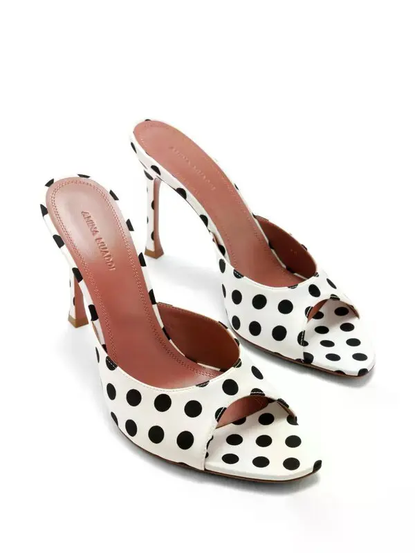 Amina Muaddi Alexa Polka-dot Sandals - White