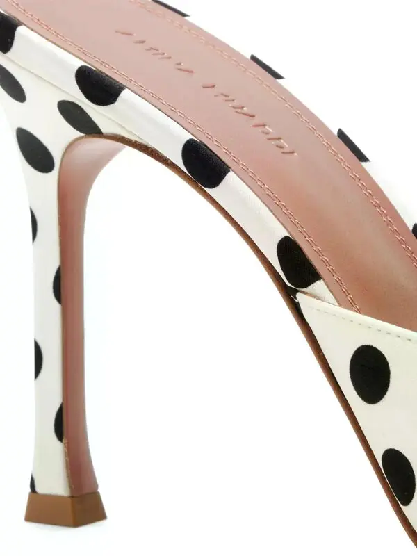 Amina Muaddi Alexa Polka-dot Sandals - White