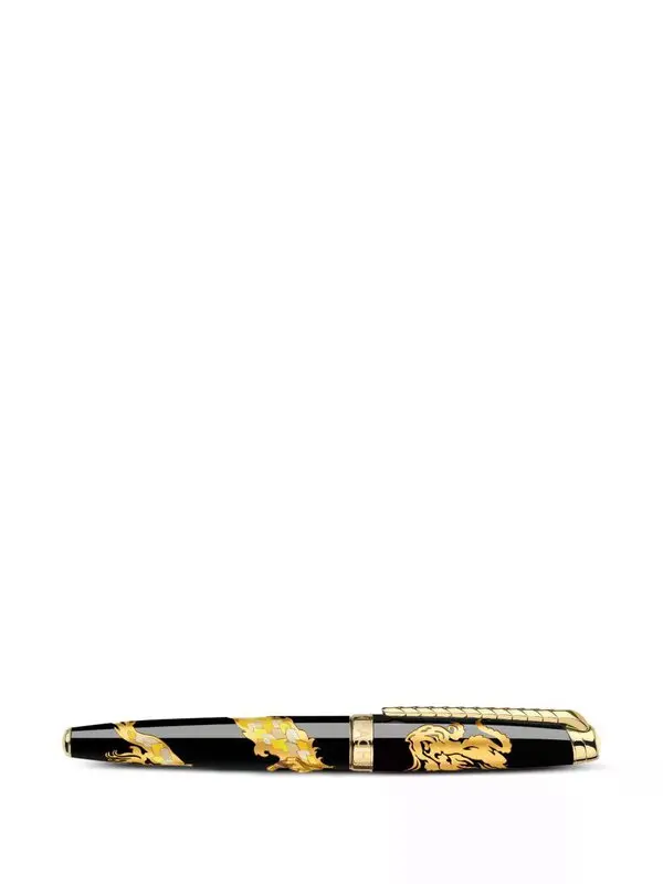 CARAN D'ACHE Straw Marquetry Dragon Fountain Pen - Black