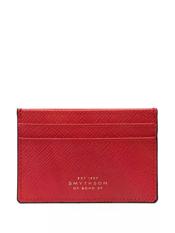 Smythson Panama Card Holder - Red