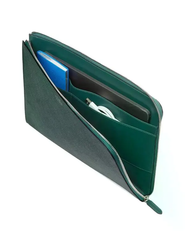 Smythson Small Panama Zip Laptop Bag