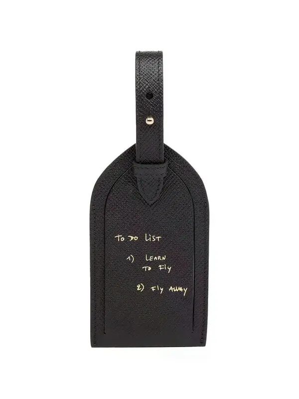 Smythson X Thomas Lélu Panama Luggage Tag - Black