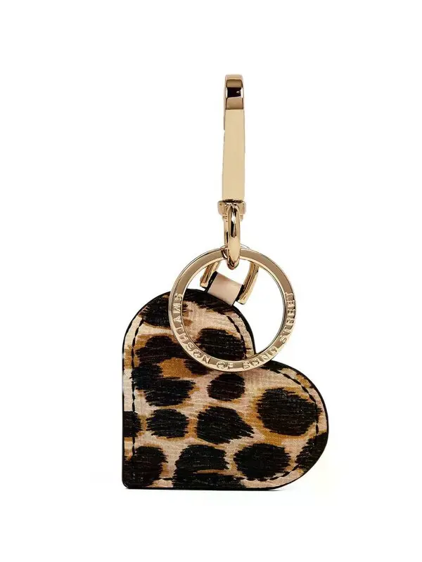 Smythson Panama Heart Keyring - Neutrals