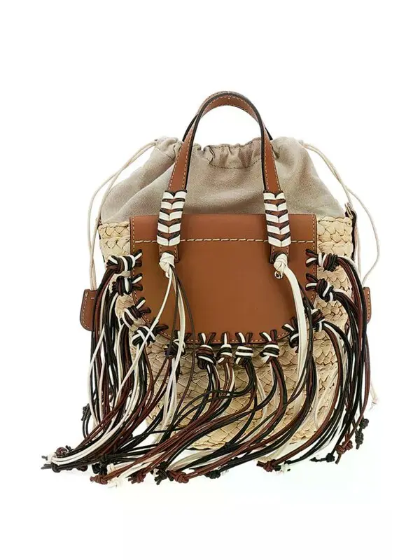 CUBA LAB Tassel Top-handle Clutch Bag - Neutrals