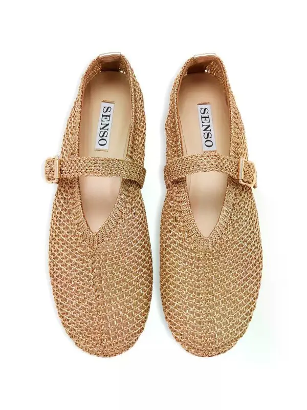 Senso Cheska Buckle-strap Ballet Flats - Gold