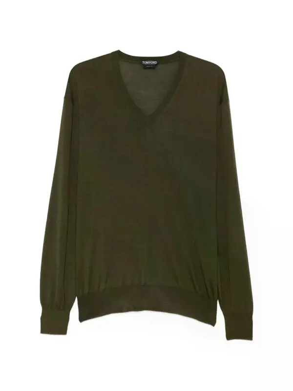 TOM FORD V-neck Cashmere Sweater - Green