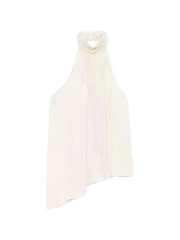Patrizia Pepe Halterneck Sleeveless Top With Draped Panel