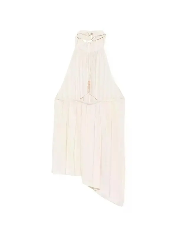 Patrizia Pepe Halterneck Sleeveless Top With Draped Panel