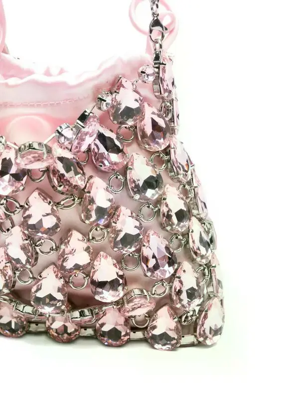 SELF-PORTRAIT Mini Crystal-embellished Shoulder Bag - Pink