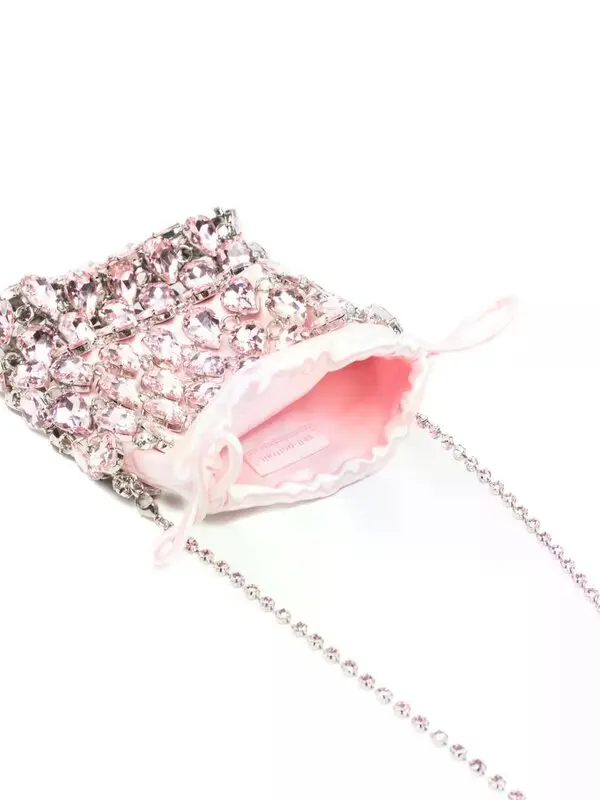 SELF-PORTRAIT Mini Crystal-embellished Shoulder Bag - Pink