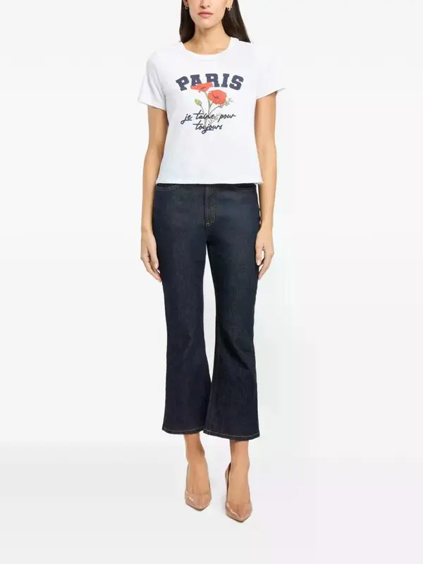 Cinq À Sept Paris Poppies Shrunken T-shirt