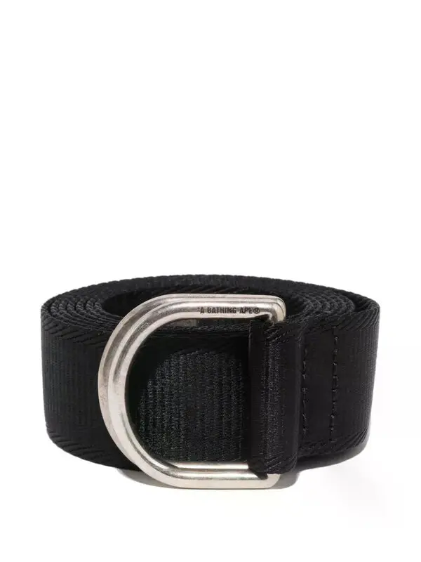 A BATHING APE Logo Buckle Belt - Black