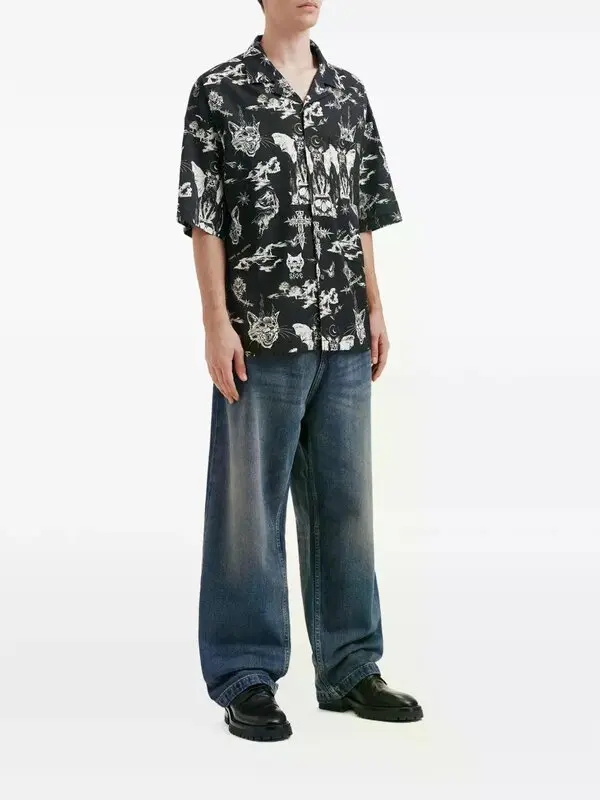 FIVE CM Buttoned Graphic Print Shirt