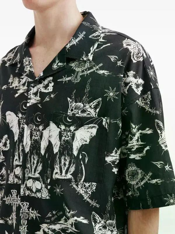 FIVE CM Buttoned Graphic Print Shirt