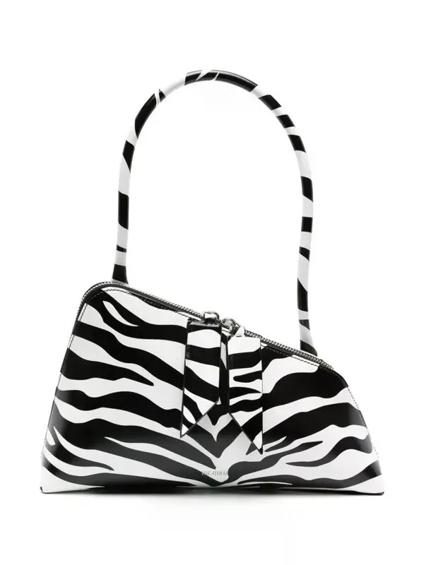 Attico Sunrise Zebra-print Shoulder Bag - Black