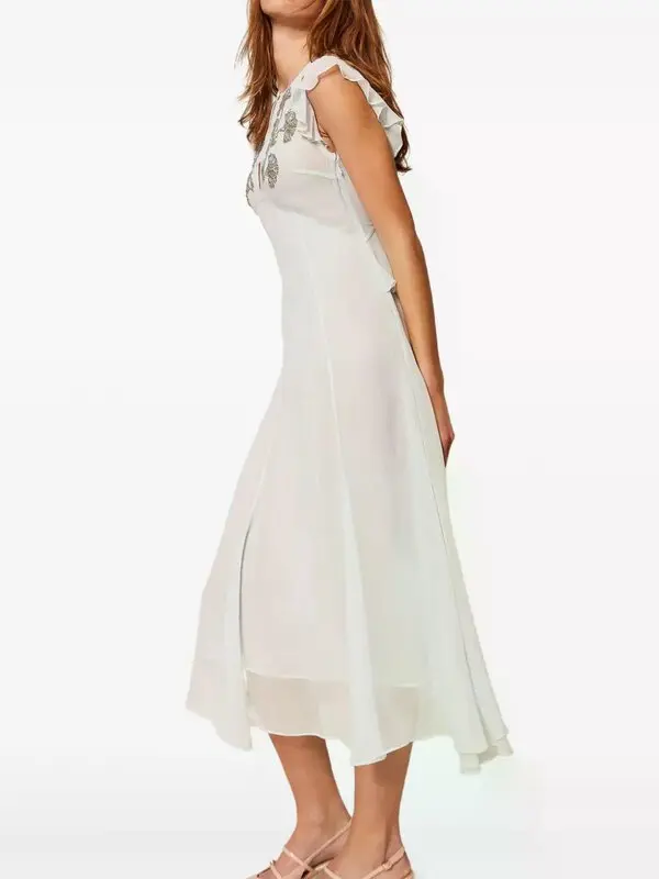 TWINSET Embellished Ruffled Georgette Maxi Dress