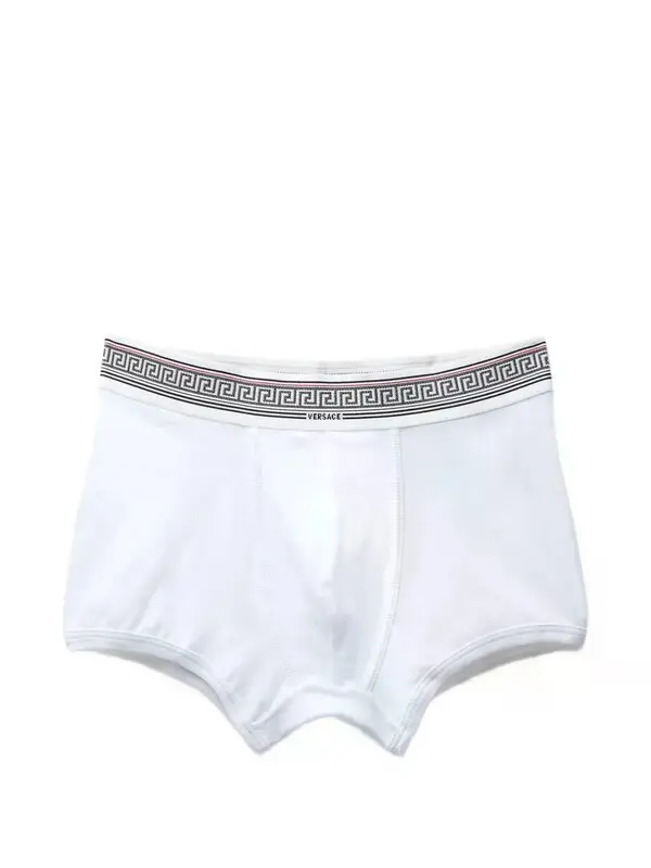Versace Ribbed Cotton-jersey Trunks - White