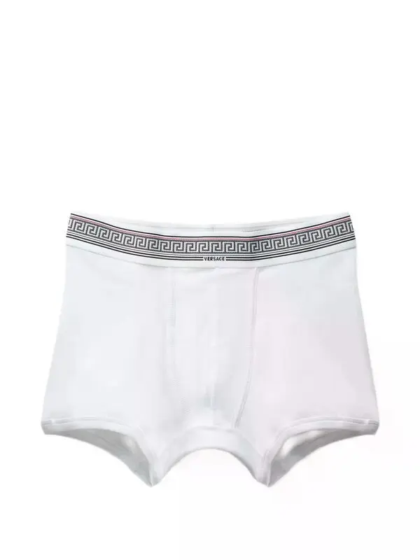 Versace Ribbed Cotton-jersey Trunks - White