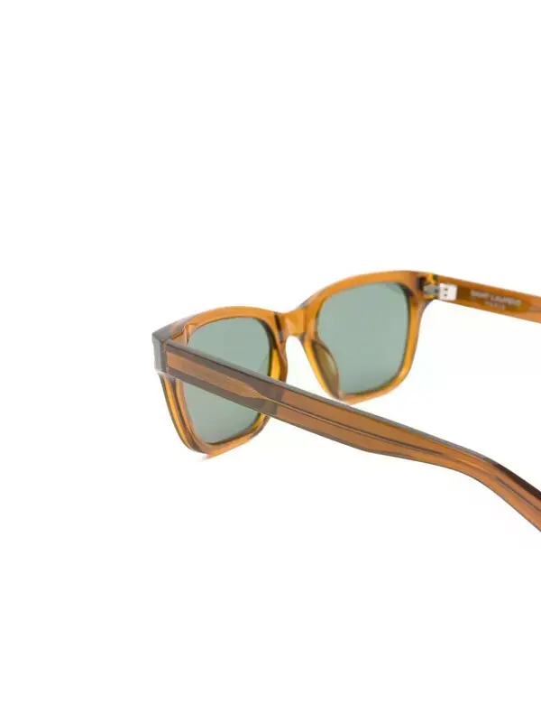 Saint Laurent Rectangle Frame Sunglasses - Brown