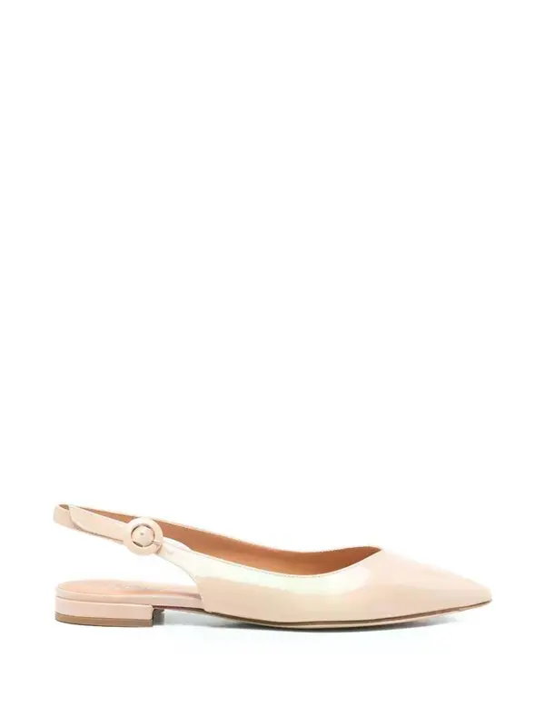 JULIE DEE Pointed Slingback Flat Pumps - Neutrals
