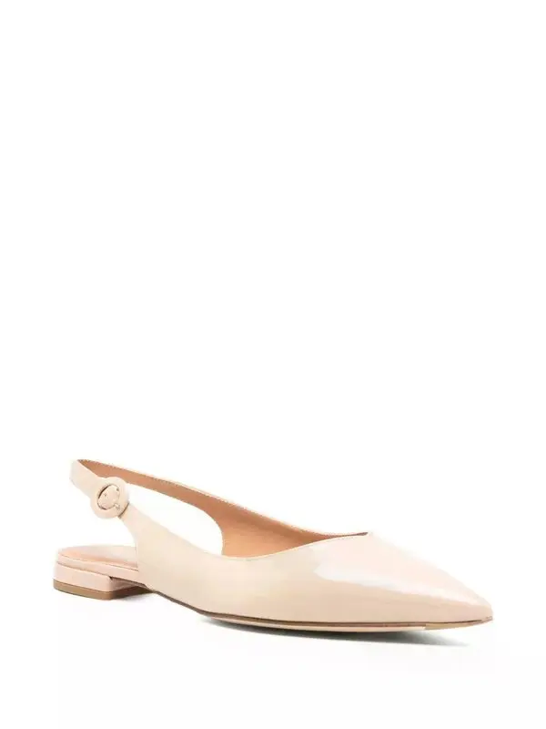 JULIE DEE Pointed Slingback Flat Pumps - Neutrals